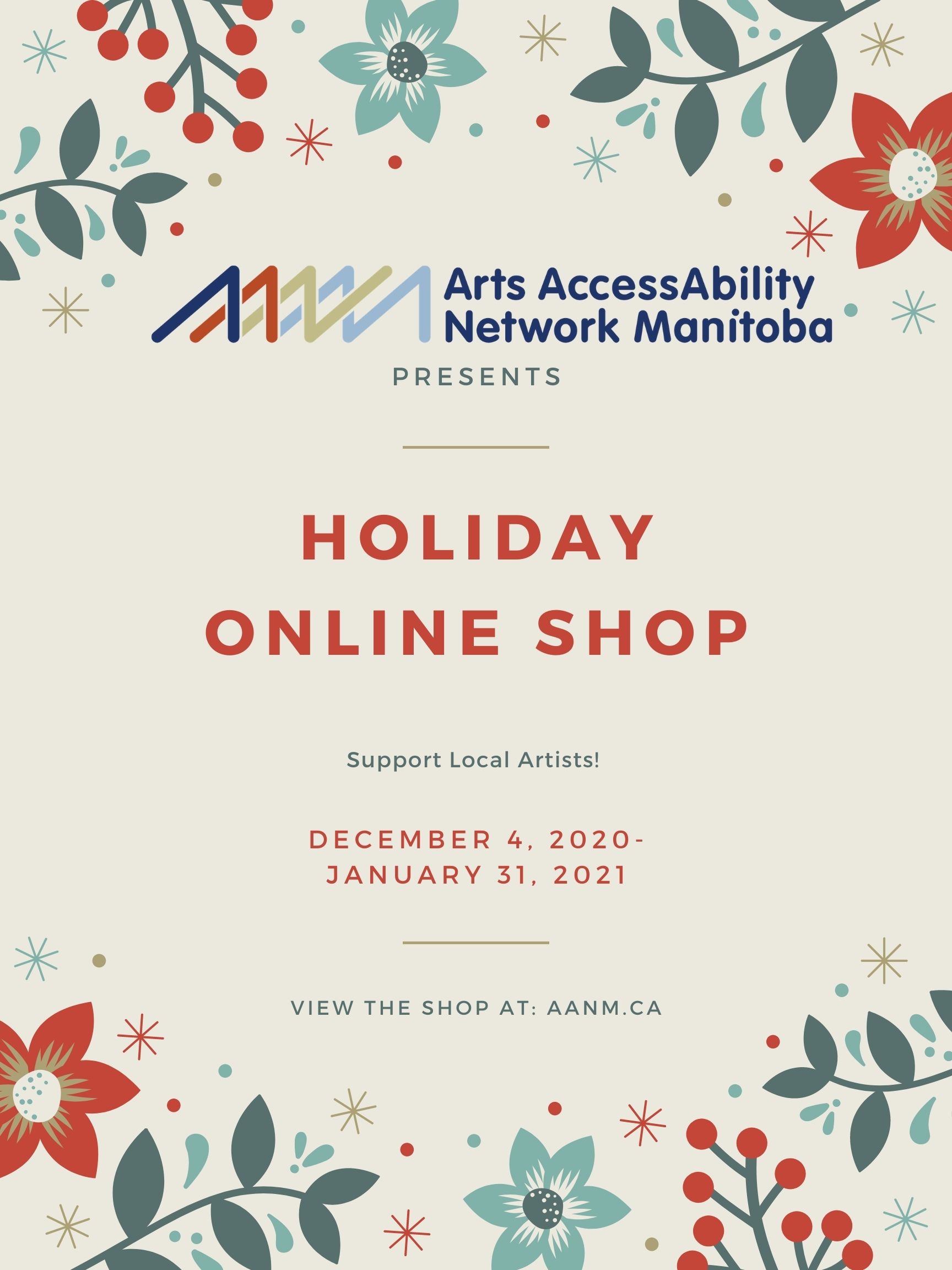 AANM 2020 Holiday Shop Online - Arts AccessAbility Network Manitoba
